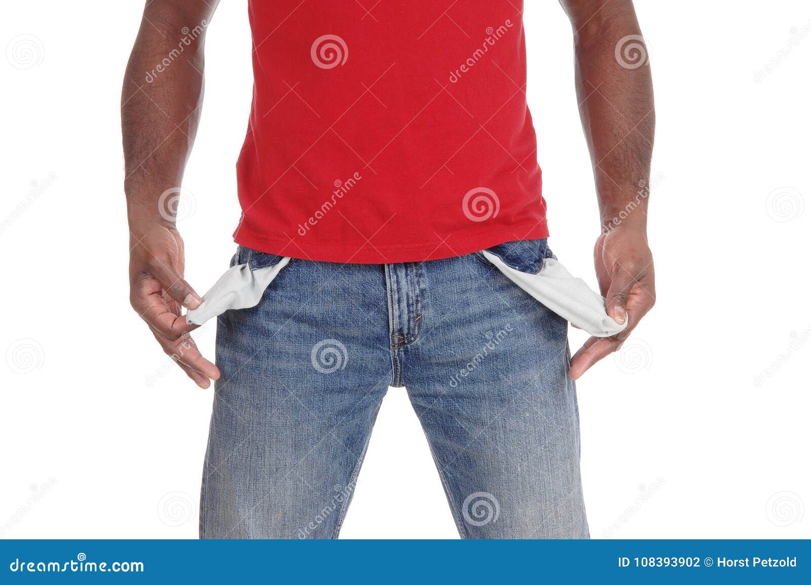 Closeup of Man Showing Empty Pockets Stock Photo - Image of disaster ...