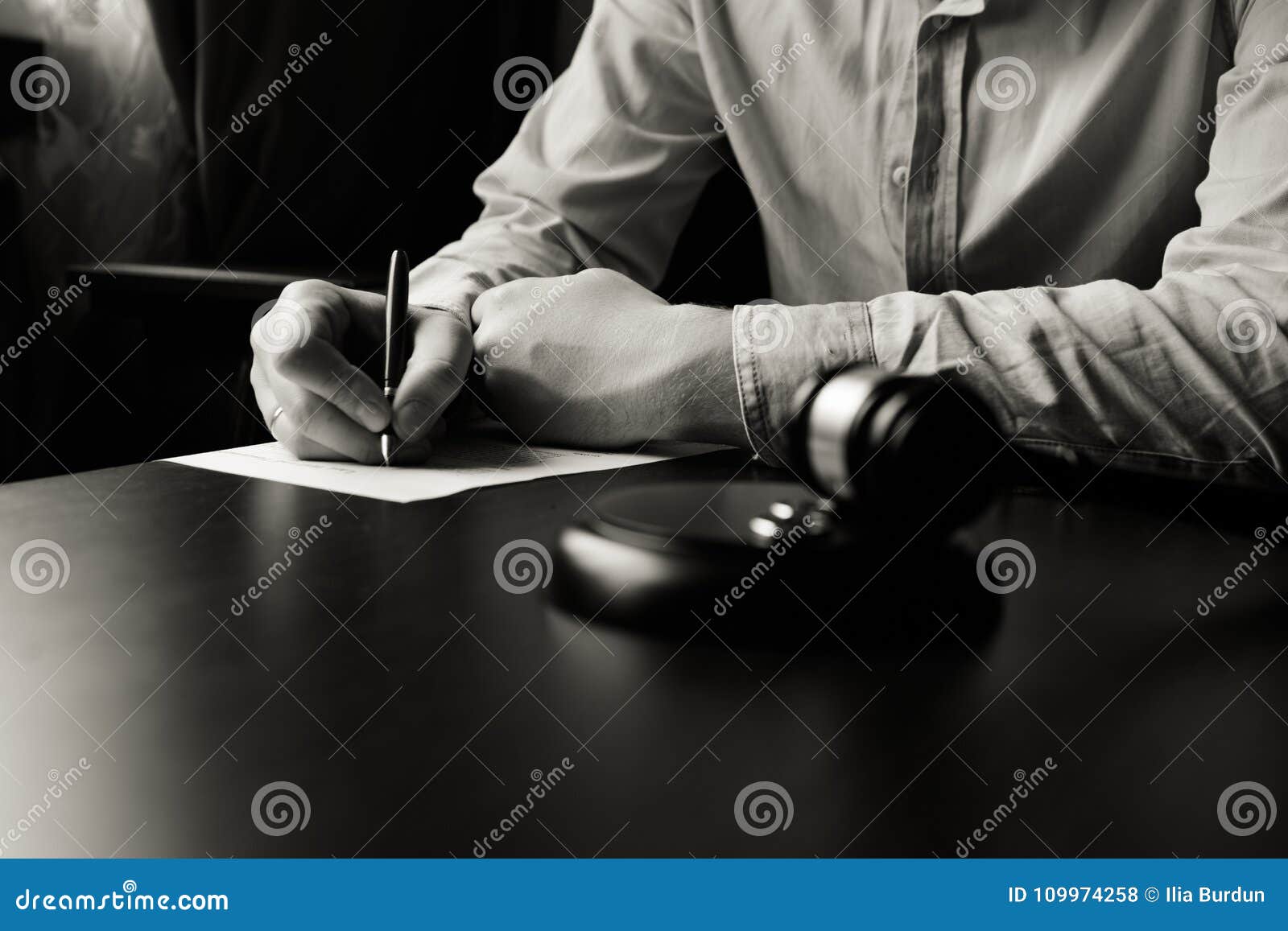 Closeup of a Man Signing Divorce Papers. Stock Photo - Image of husband ...