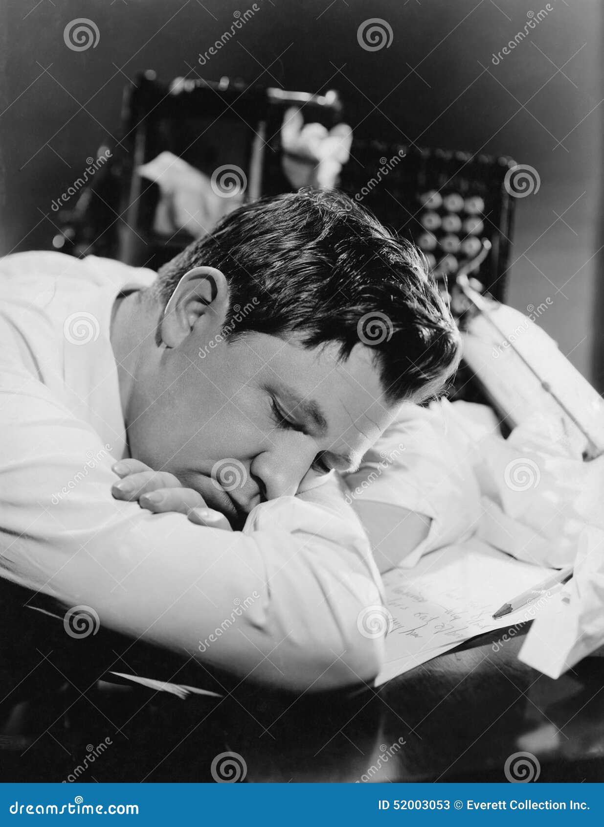 Closeup of Man Sleeping at His Desk Stock Image - Image of 3040 ...