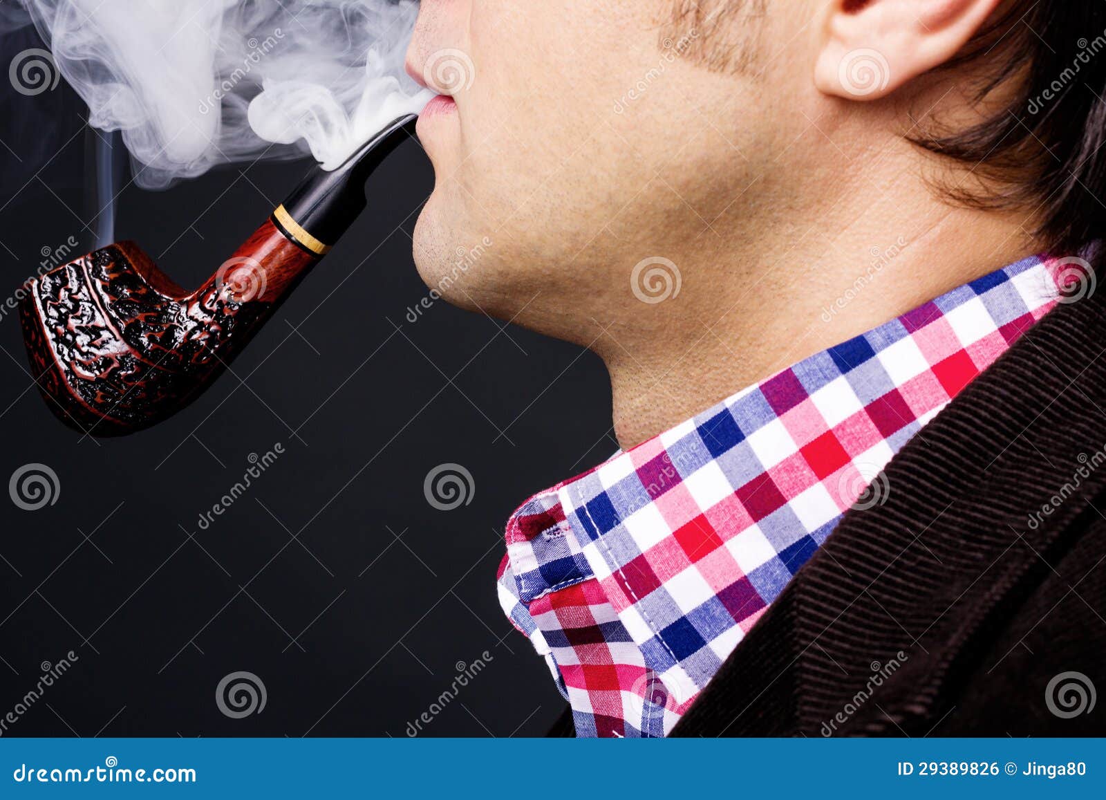 Closeup of a Man Smoking a Pipe Stock Photo - Image of style, gentleman ...
