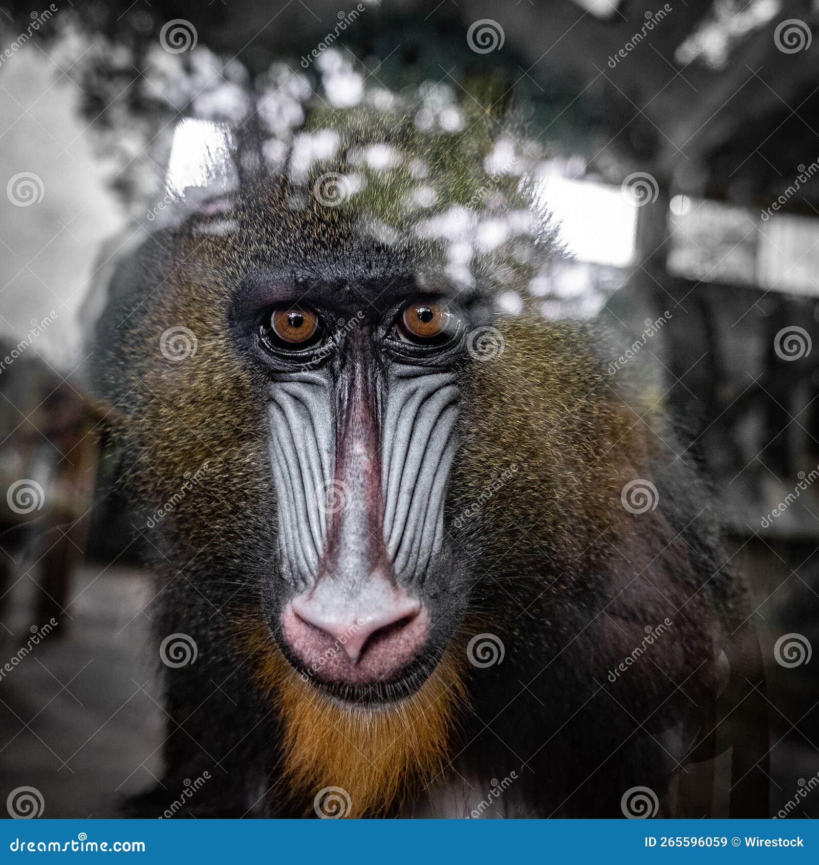 Closeup of Mandrill Monkey Head Stock Image - Image of mandrill, mammal ...