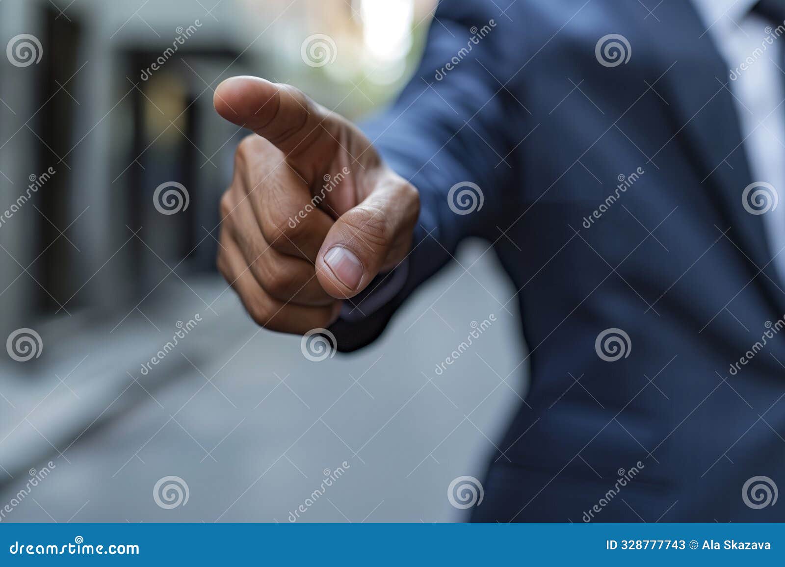 Closeup of a Mans Hand Pointing Forward in an Urban Setting Stock ...
