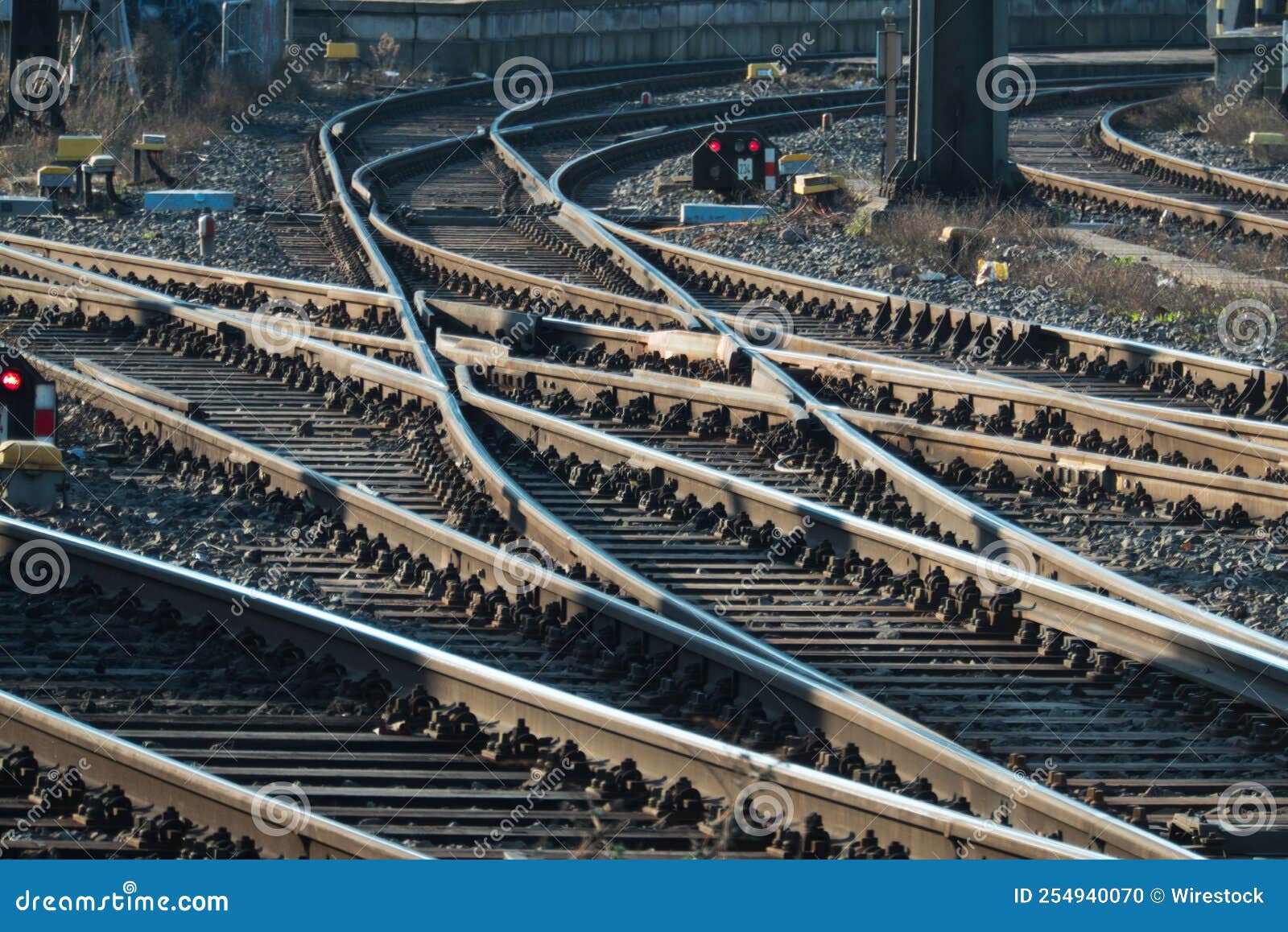 Closeup of Many Railway Track Lines Stock Photo - Image of railroad ...