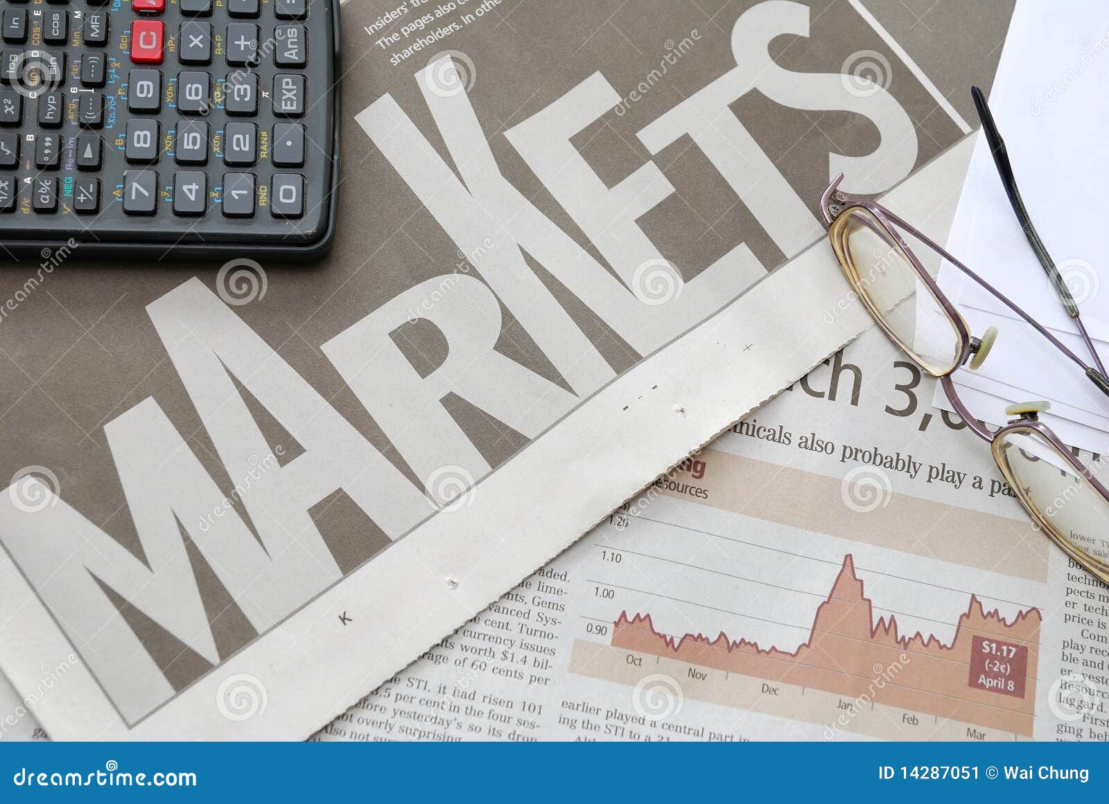 Closeup of Markets Text and Financial Graph Stock Image - Image of ...