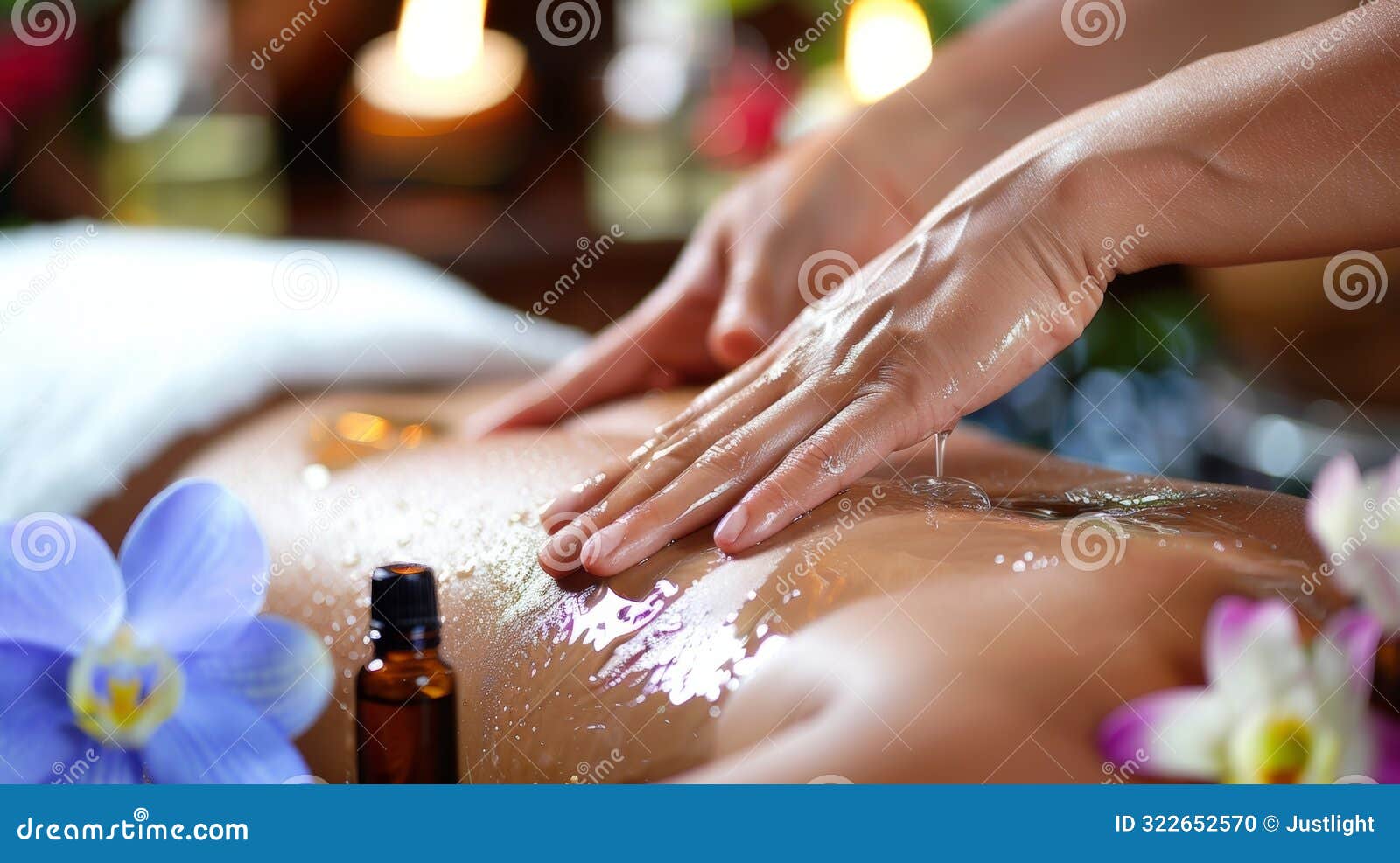 A Closeup Of A Massage Thes Hands Working On A Clients Back With ...