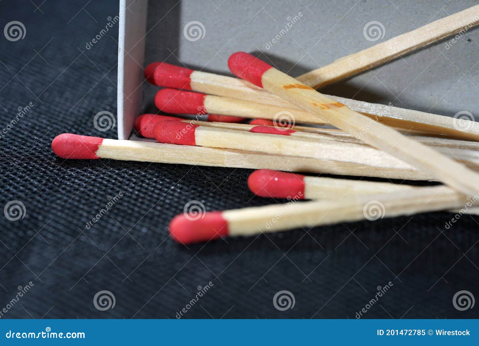 Closeup of Matches with a Box on the Table Under the Lights Stock Image ...