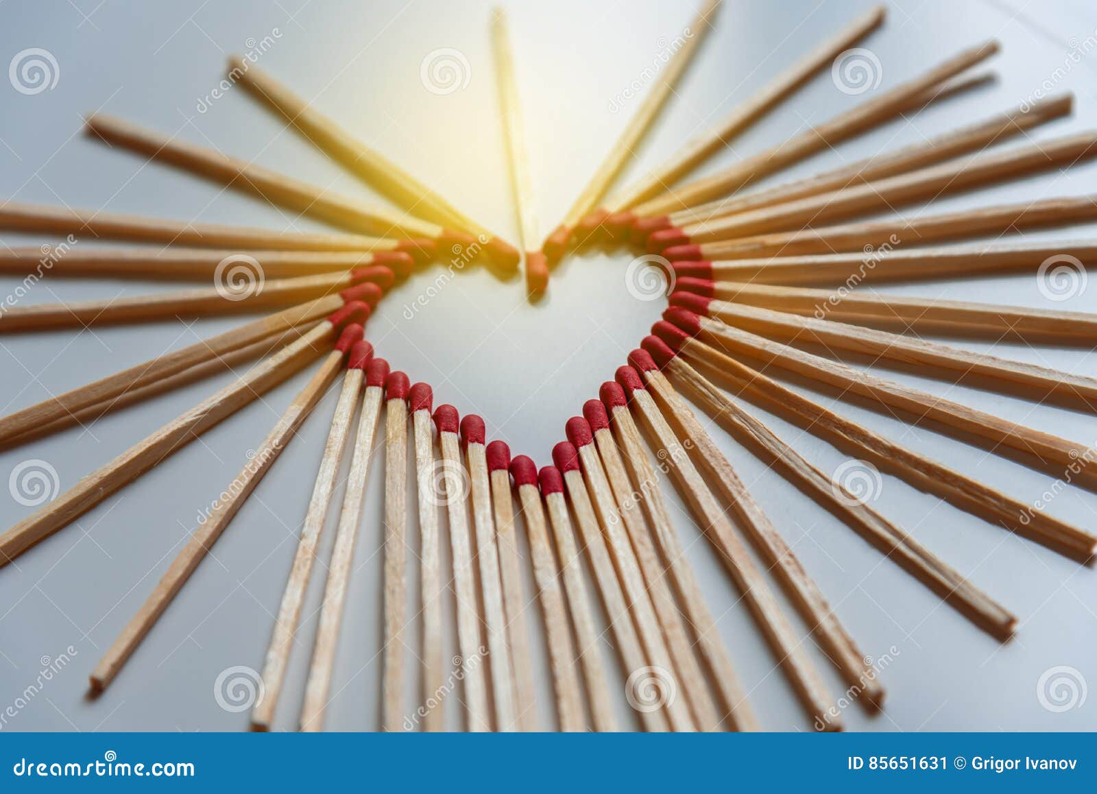 Closeup of Matchsticks Arranged To Form a Heart Stock Image - Image of ...