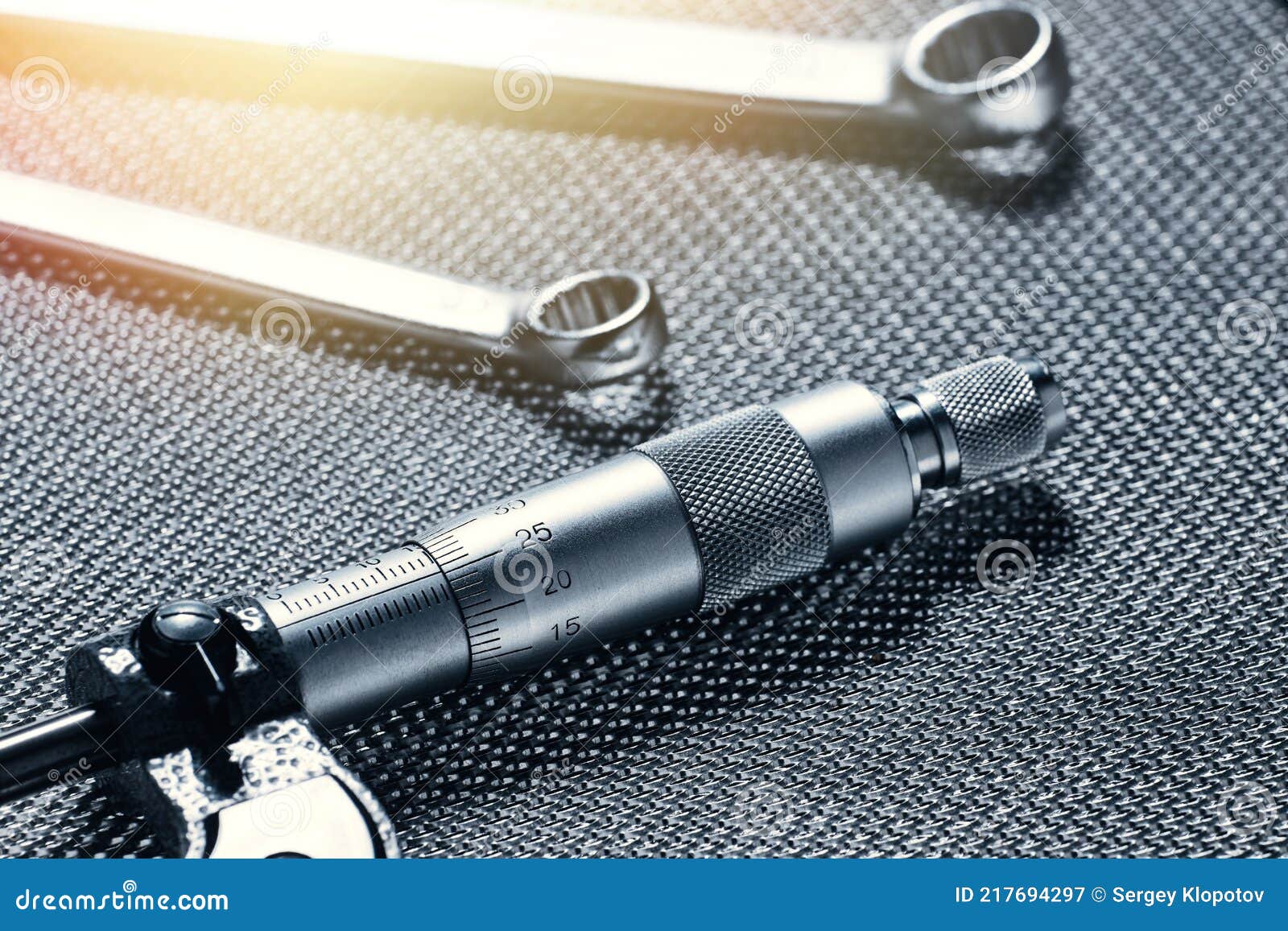 Open Micrometer Side View Isolated On Black Background Royalty-Free ...