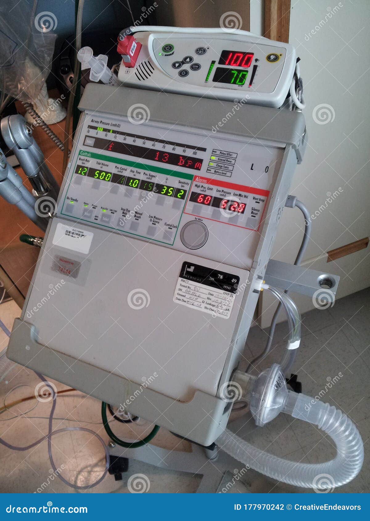 Closeup of a Mechanical Ventilator,s Control Panel Stock Photo - Image ...
