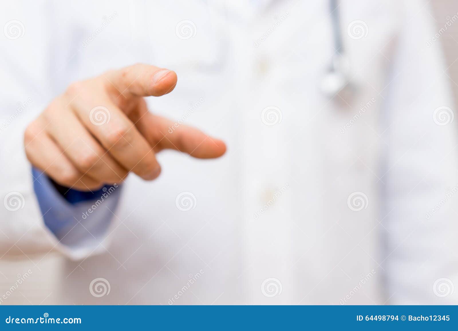 Closeup of Medical Doctor Pointing at You, Ready for Sample Text Stock ...