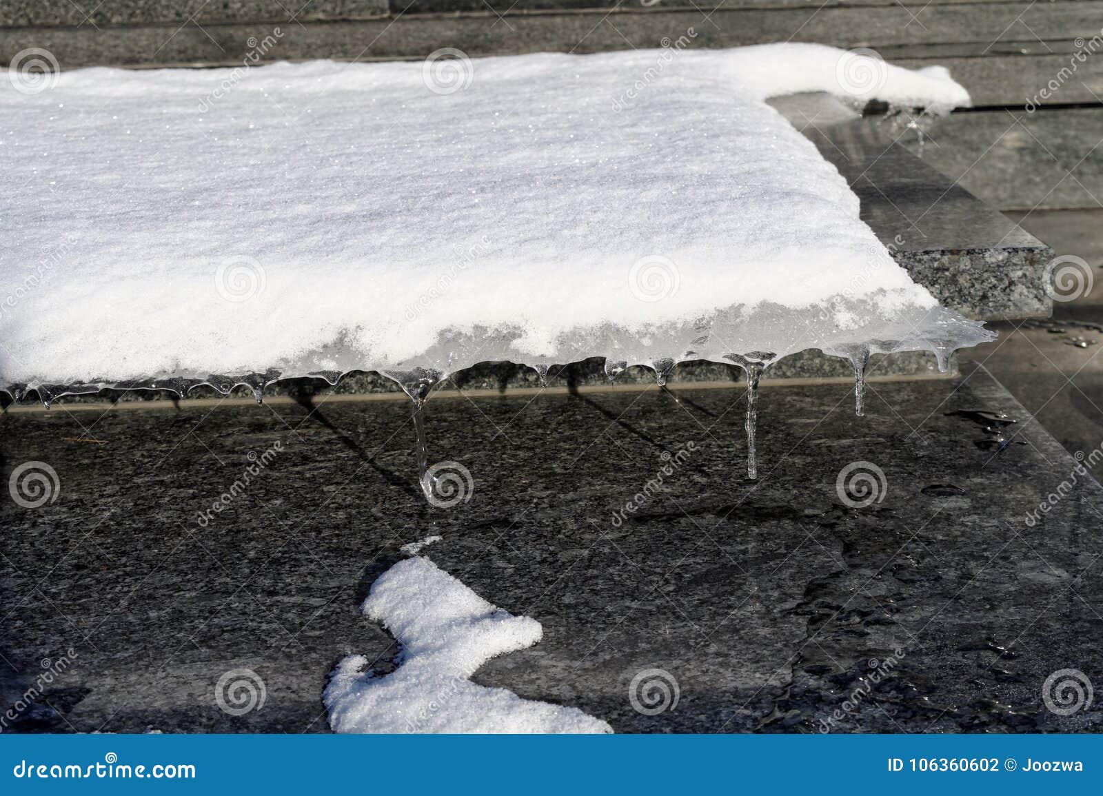 Snow edge stock photo. Image of seasonal, closeup, spring - 106360602