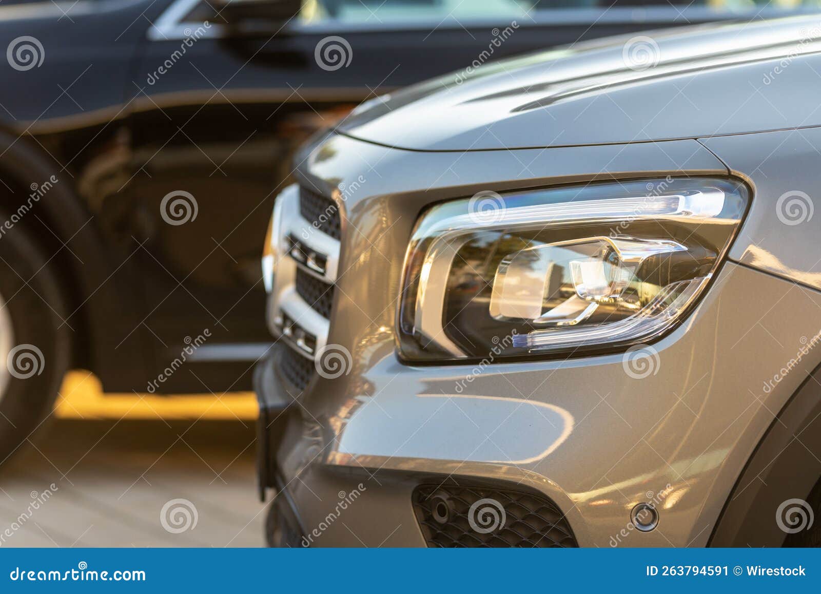 Closeup of Mercedes-benz Car Headlight Stock Image - Image of ...