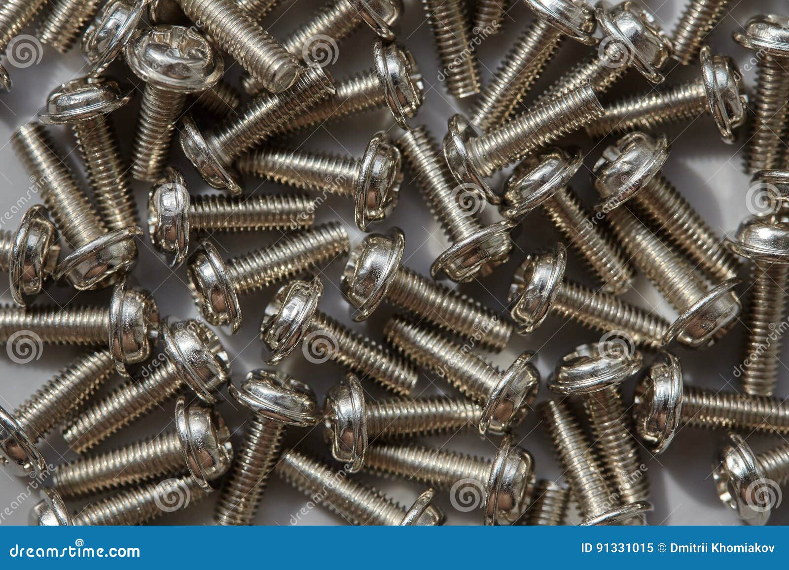 Closeup of Metal Bolts on Gray Background Stock Image - Image of chrome ...