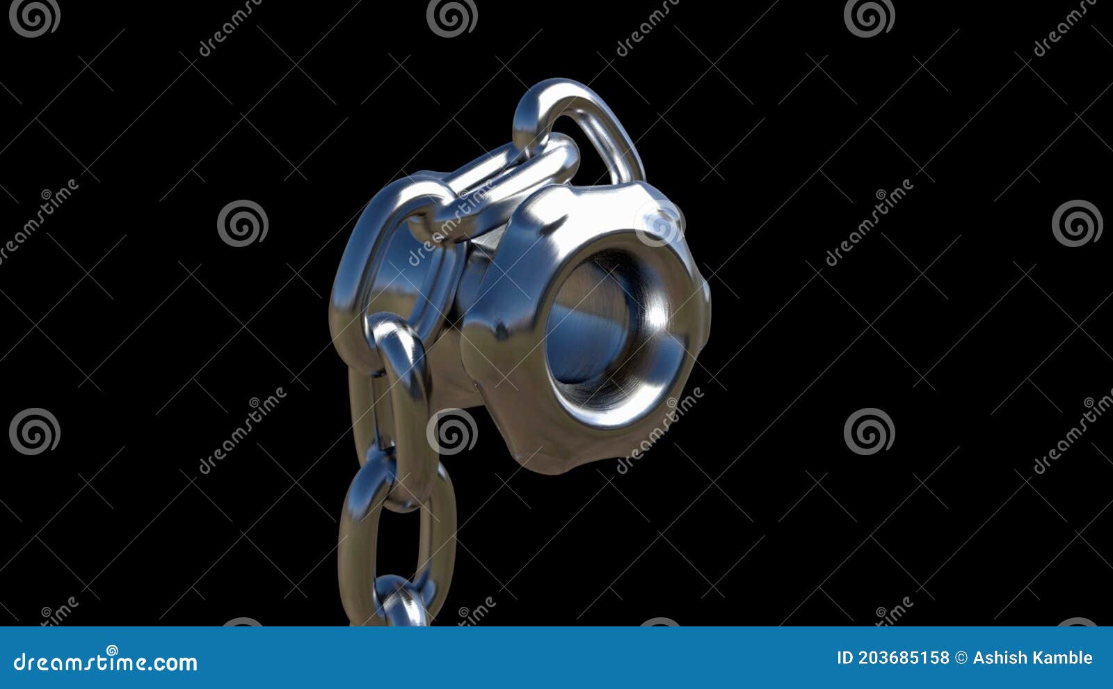 Closeup of Metal Chain or Iron Chain, Hyper Realistic Metallic Chain ...