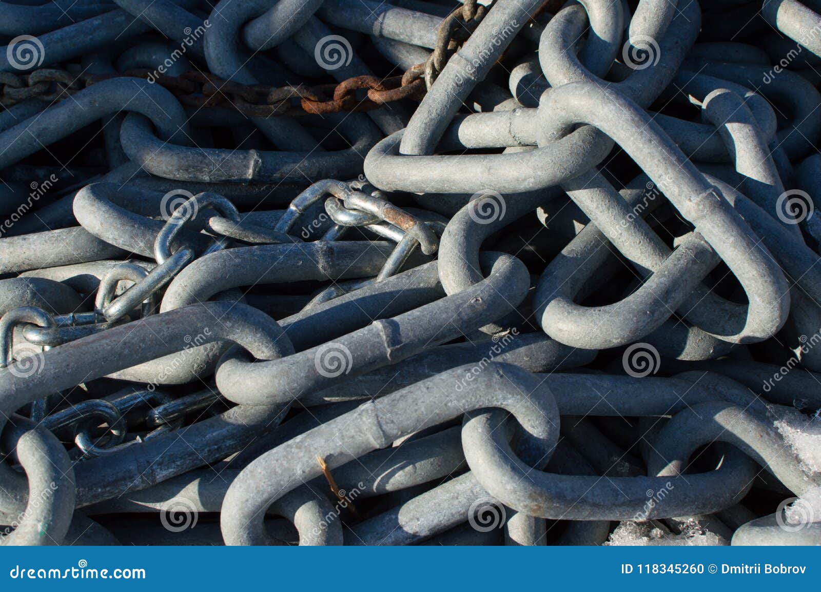 Closeup of marine chains stock photo. Image of texture - 118345260