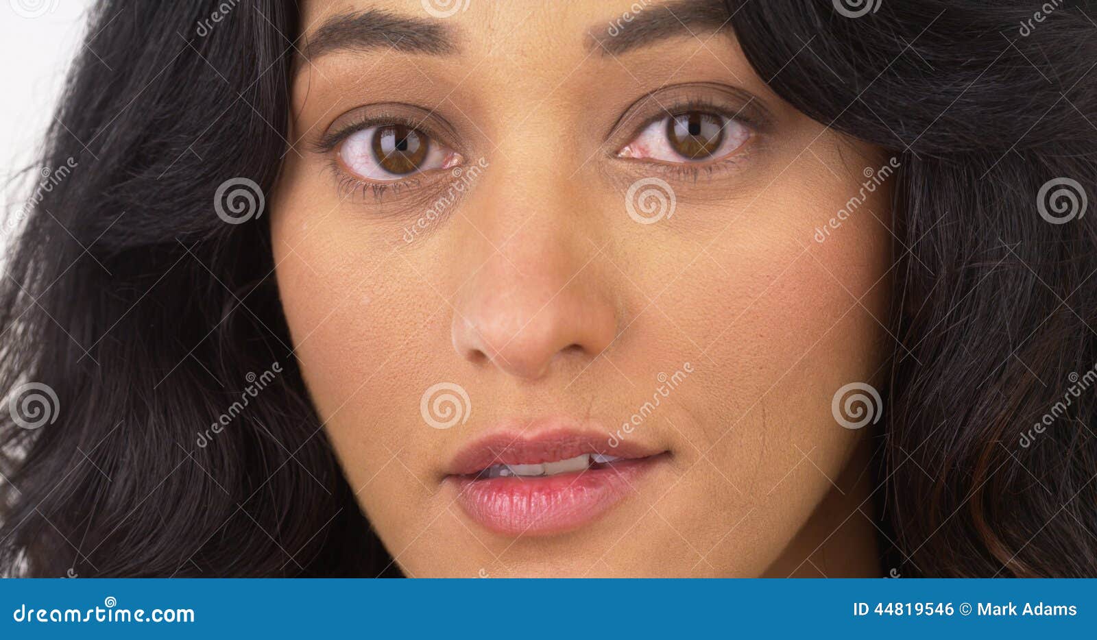 Closeup of Mexican Woman Smiling Stock Photo - Image of makeup ...