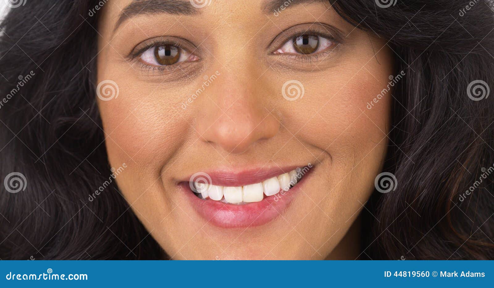 Closeup of Mexican Woman Smiling Stock Photo - Image of looking, fresh ...