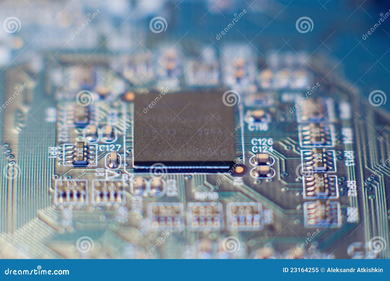Closeup of microchip stock image. Image of motherboard - 23164255