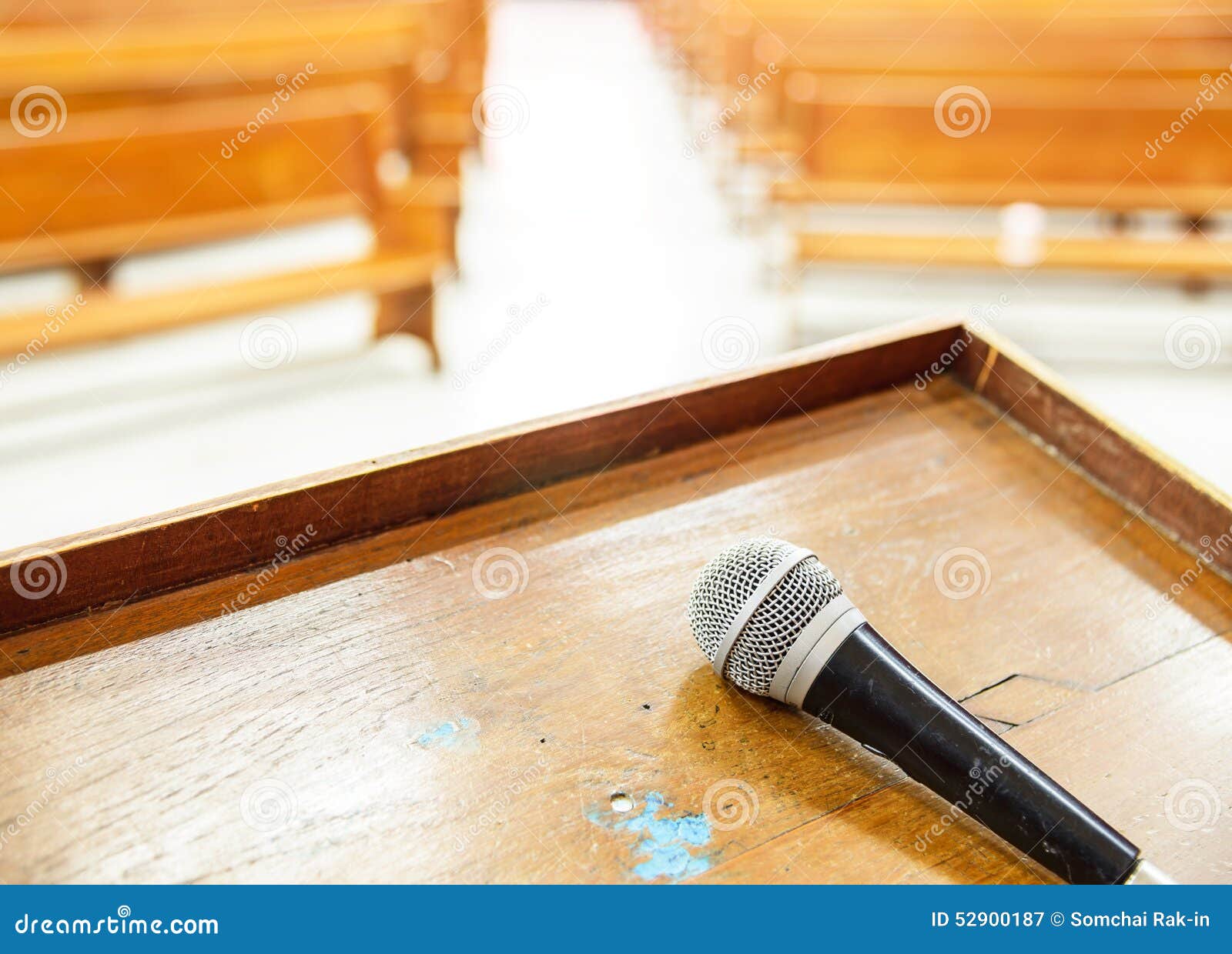 Closeup Of Microphone In The Courthouse. Justice System, Witness ...