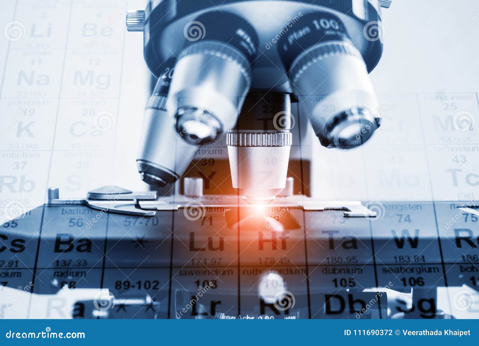 Closeup of Microscope Lens. Science Laboratory Research and Development ...