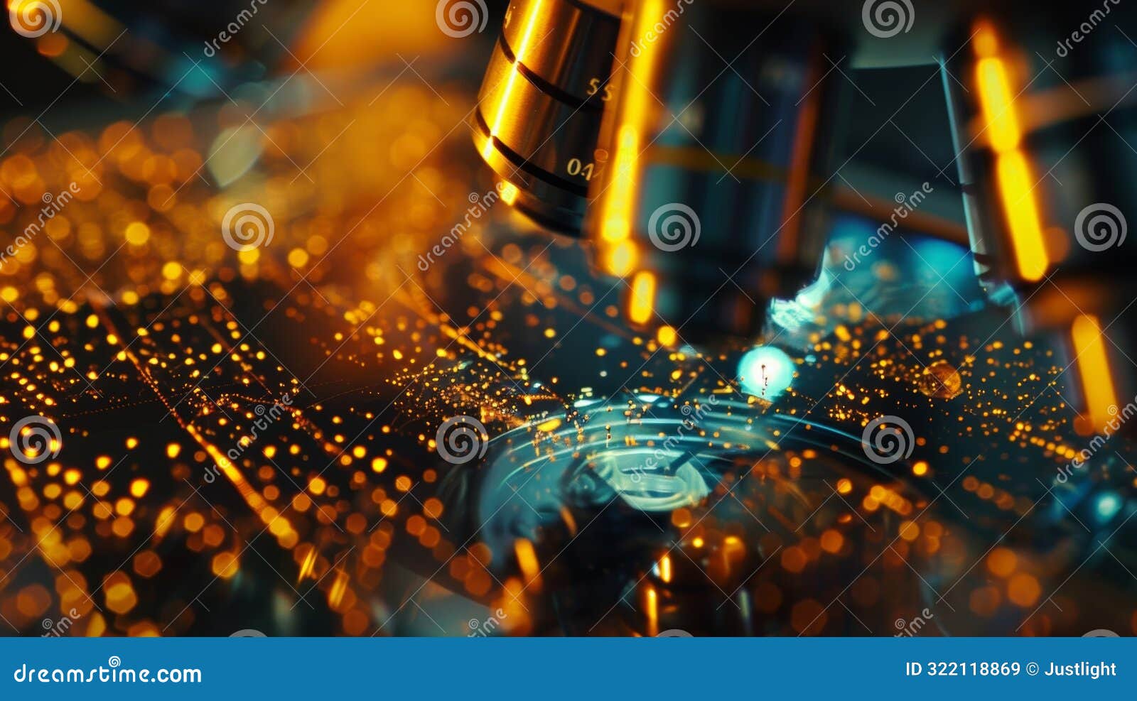 Closeup of a Microscope Revealing the Intricately Patterned Surface of ...