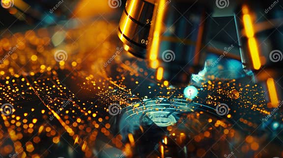 Closeup of a Microscope Revealing the Intricately Patterned Surface of ...