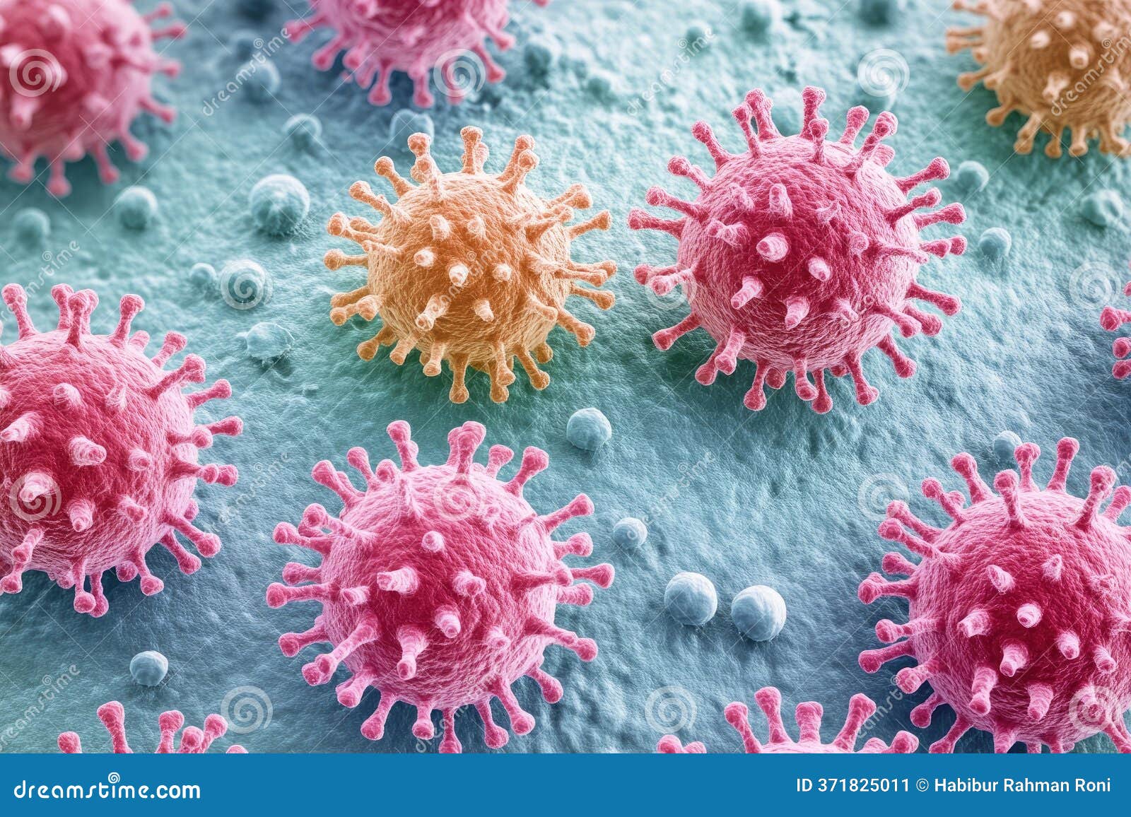 Closeup Microscopic View Of Skin With Chickenpox Blisters Medical ...