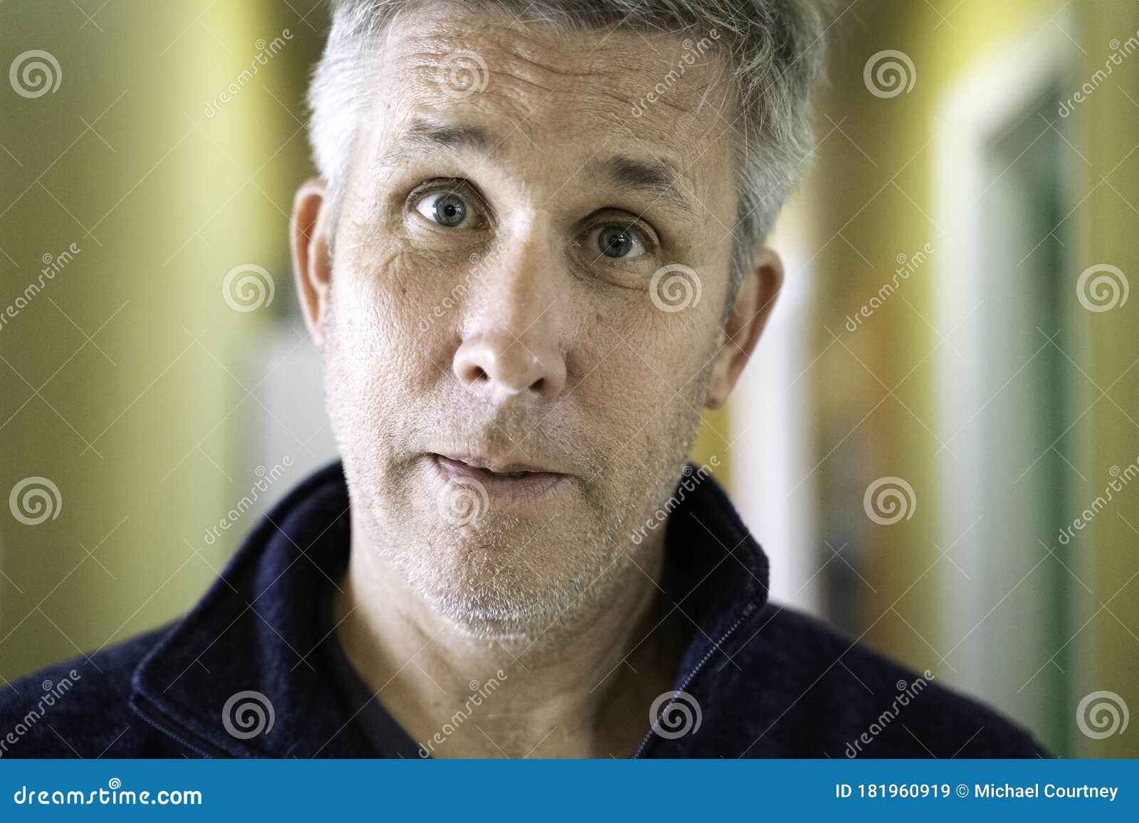 Closeup of Middle Aged Man Looking into the Lens Stock Image - Image of ...