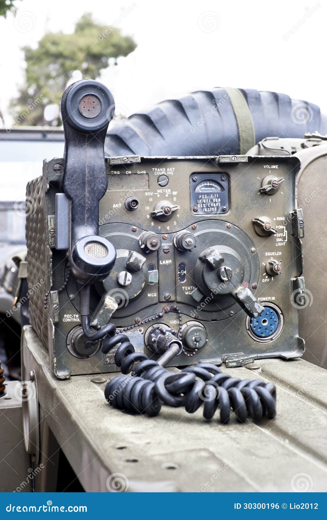 Military radio on a vecle stock photo. Image of detail - 30300196