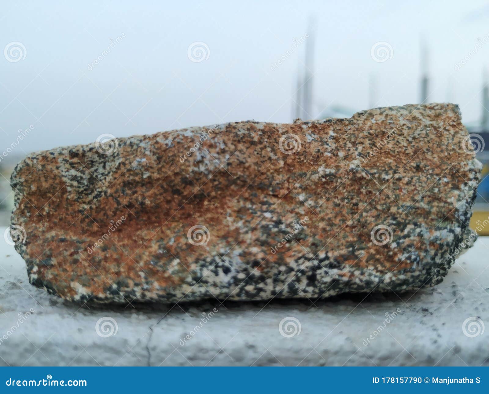 Closeup of Mineral Stone or Rock Piece Isolated in a White Background ...