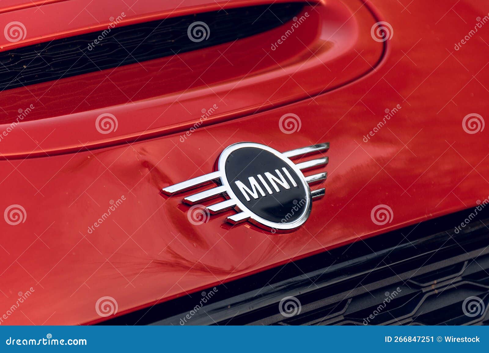 Closeup of the Mini Logo on a Red Cooper Parked Outdoors Editorial ...