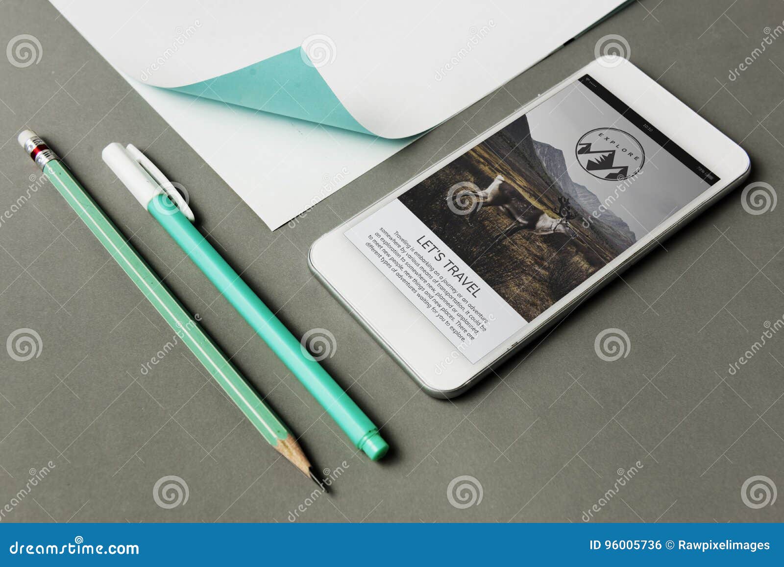 Closeup of Mobile Phone by the Paper Stock Photo - Image of phone ...