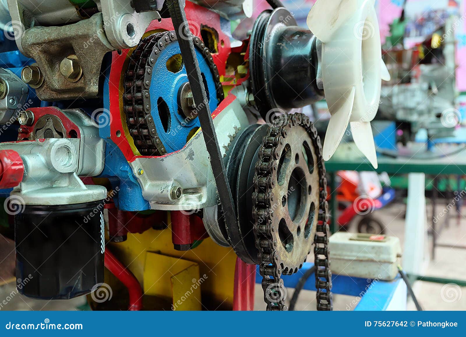 Closeup of Modern Automobile Motor Car Engine Part Stock Photo - Image ...