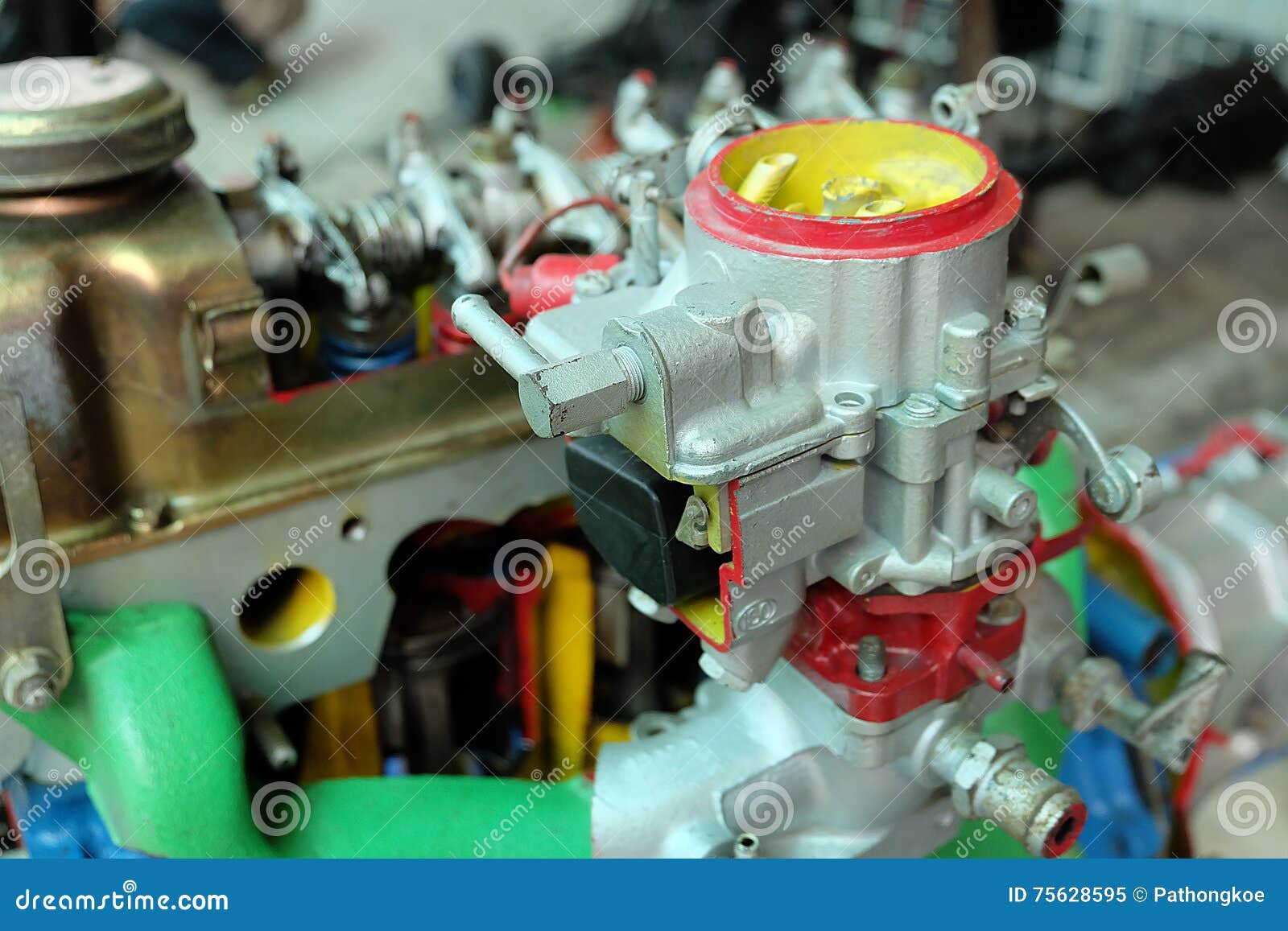 Closeup of Modern Automobile Motor Car Engine Part Stock Image - Image ...