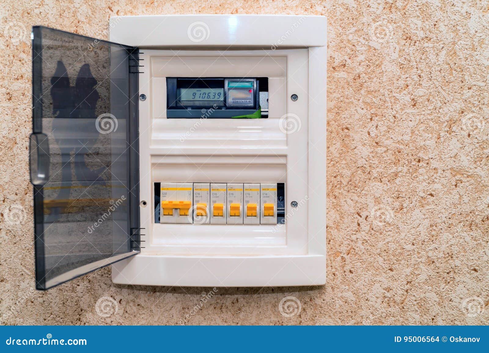 Closeup Modern Electrical Board Indoors Stock Photo - Image of high ...