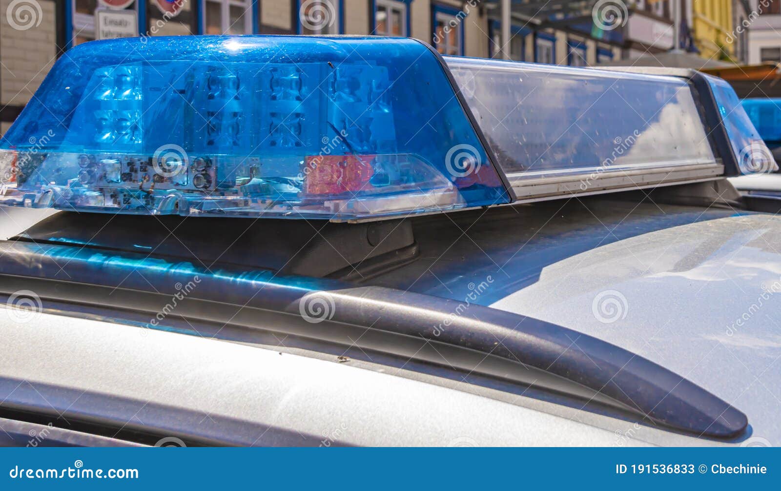 Modern Emergency Light of a German Police Car Stock Image - Image of ...