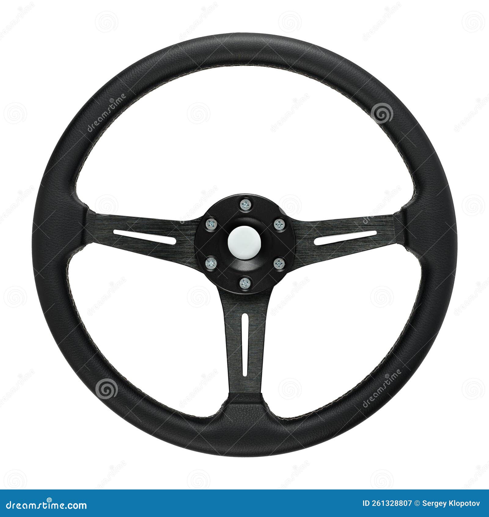 Closeup of a Modern Leather Steering Wheel Stock Image - Image of ...