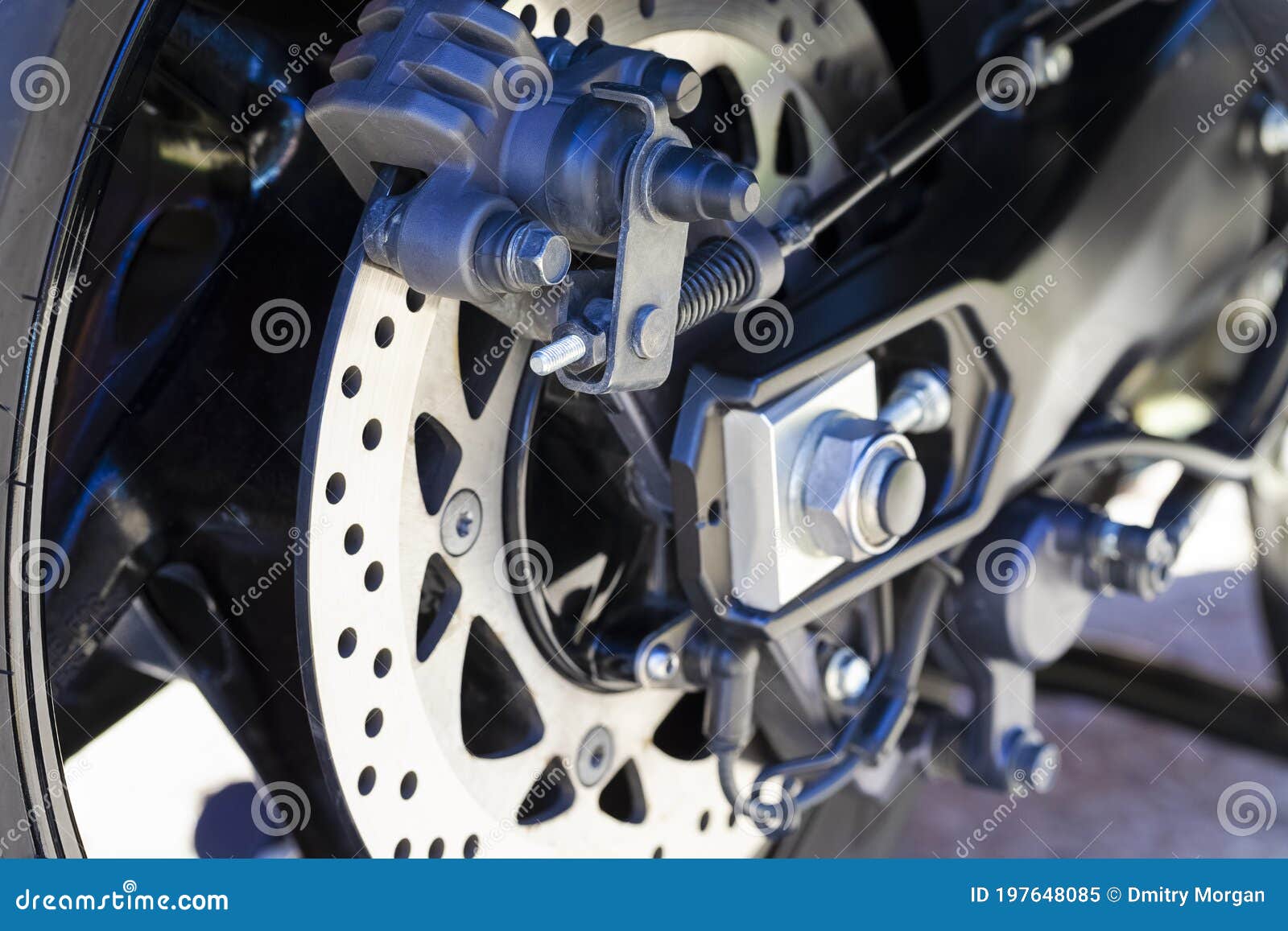 Closeup of Modern Motorcycle Front Brake System Stock Image - Image of ...