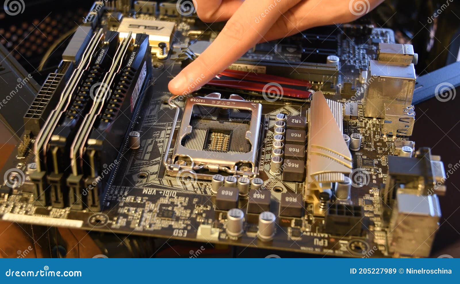 Closeup of Motherboard Hardware with Empty Space for CPU Editorial ...