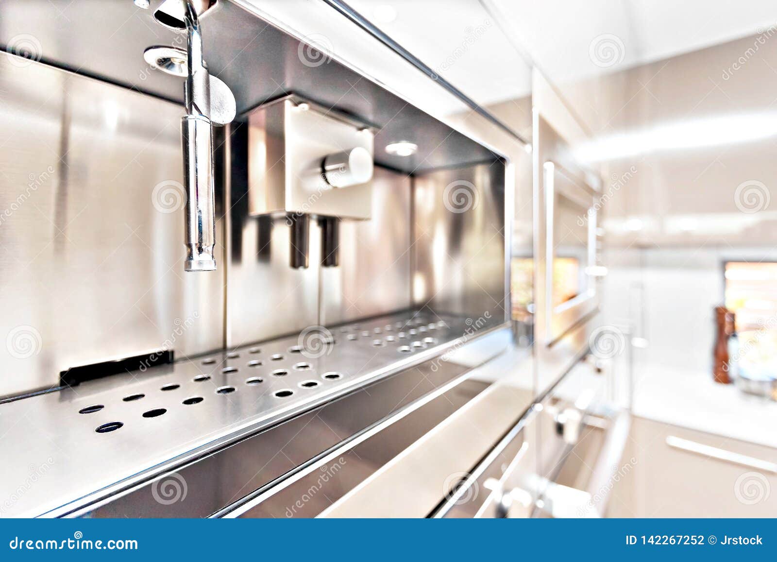 Closeup of a Modern Wall Oven in the Kitchen Stock Photo - Image of ...