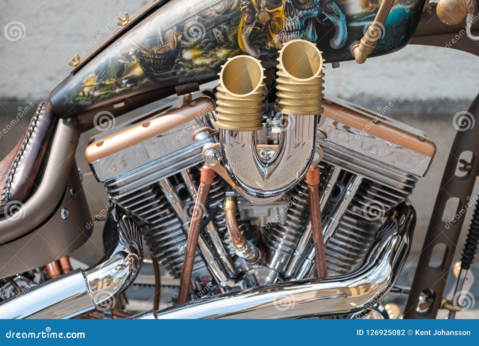 Closeup Customised Motorcycle Engine Editorial Photography - Image of ...