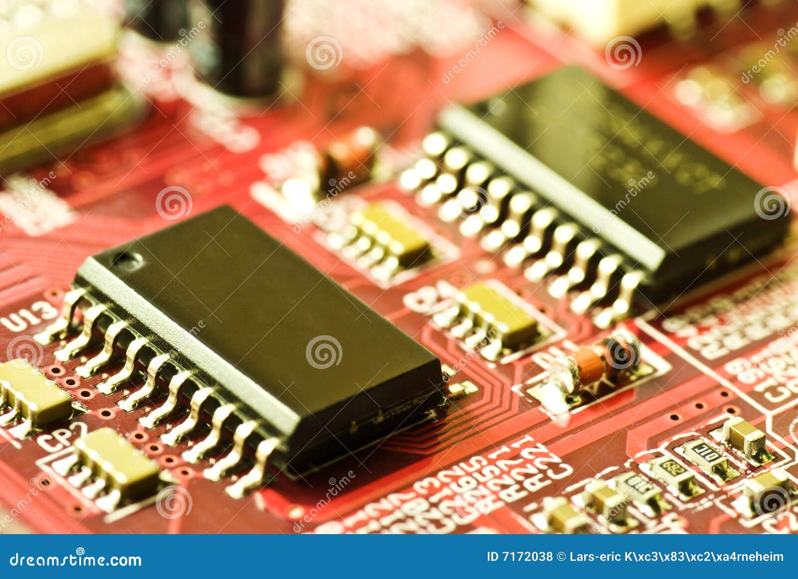 Closeup of a motherboard stock photo. Image of microelectronics - 7172038