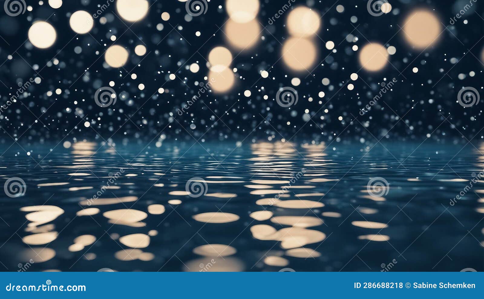 Closeup of a Moving Water Surface with Drops and Bubbles. Concept ...