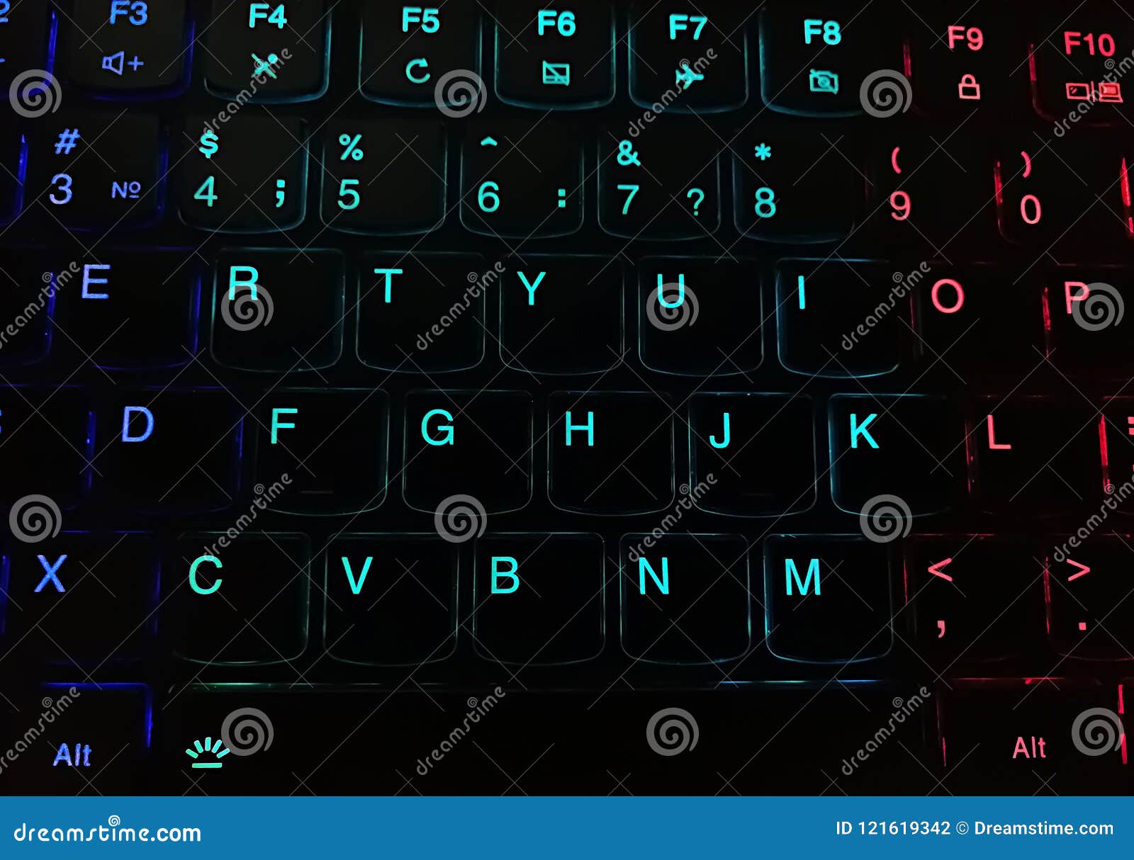 Closeup of Multi-color Keyboard Stock Photo - Image of digital ...