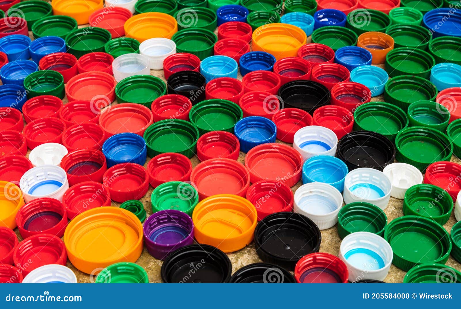 Closeup of Multi-colored Plastic Lids Stock Photo - Image of caps ...