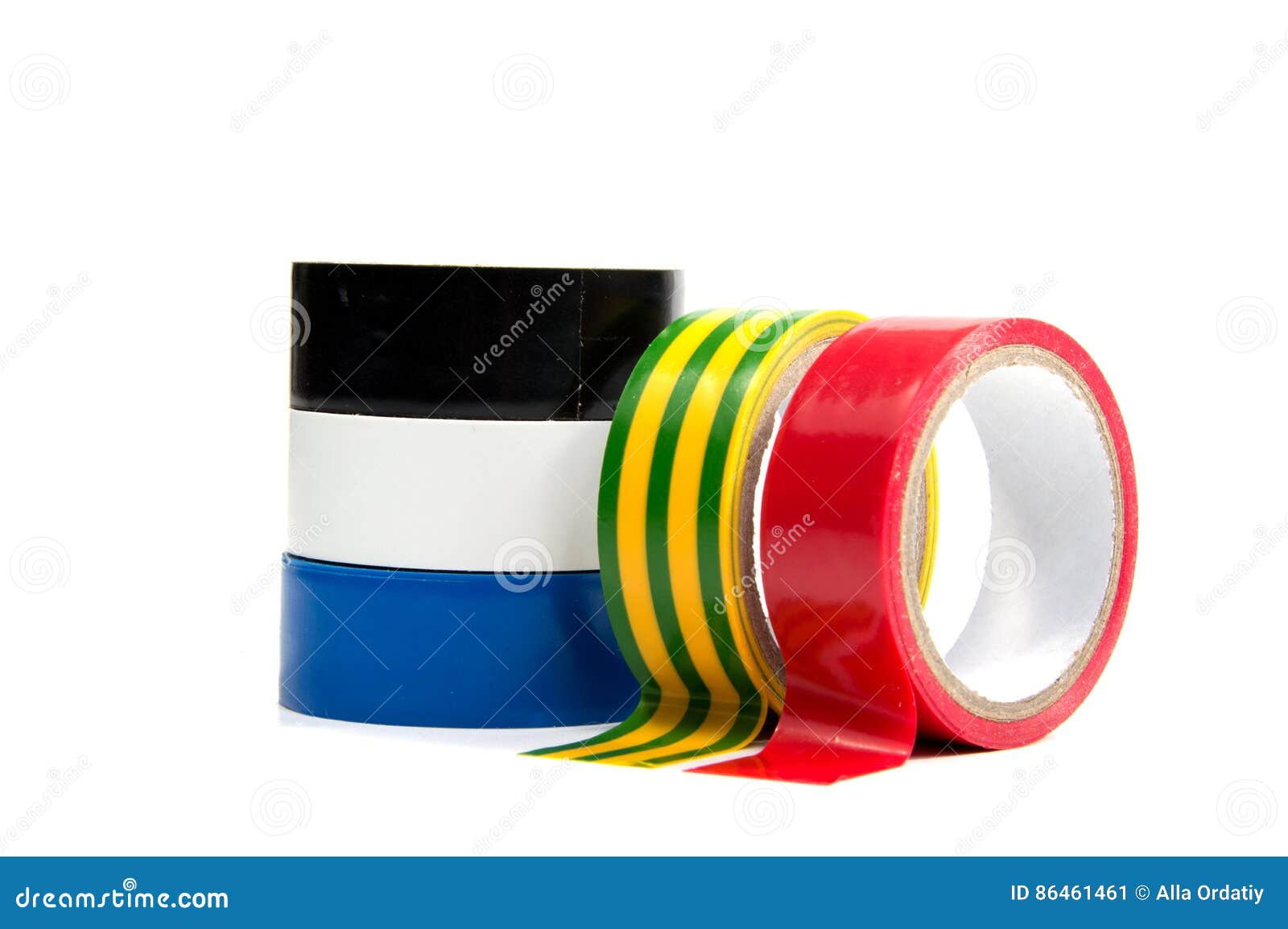 Closeup of Multicolored Insulating Tapes Stock Image - Image of ...