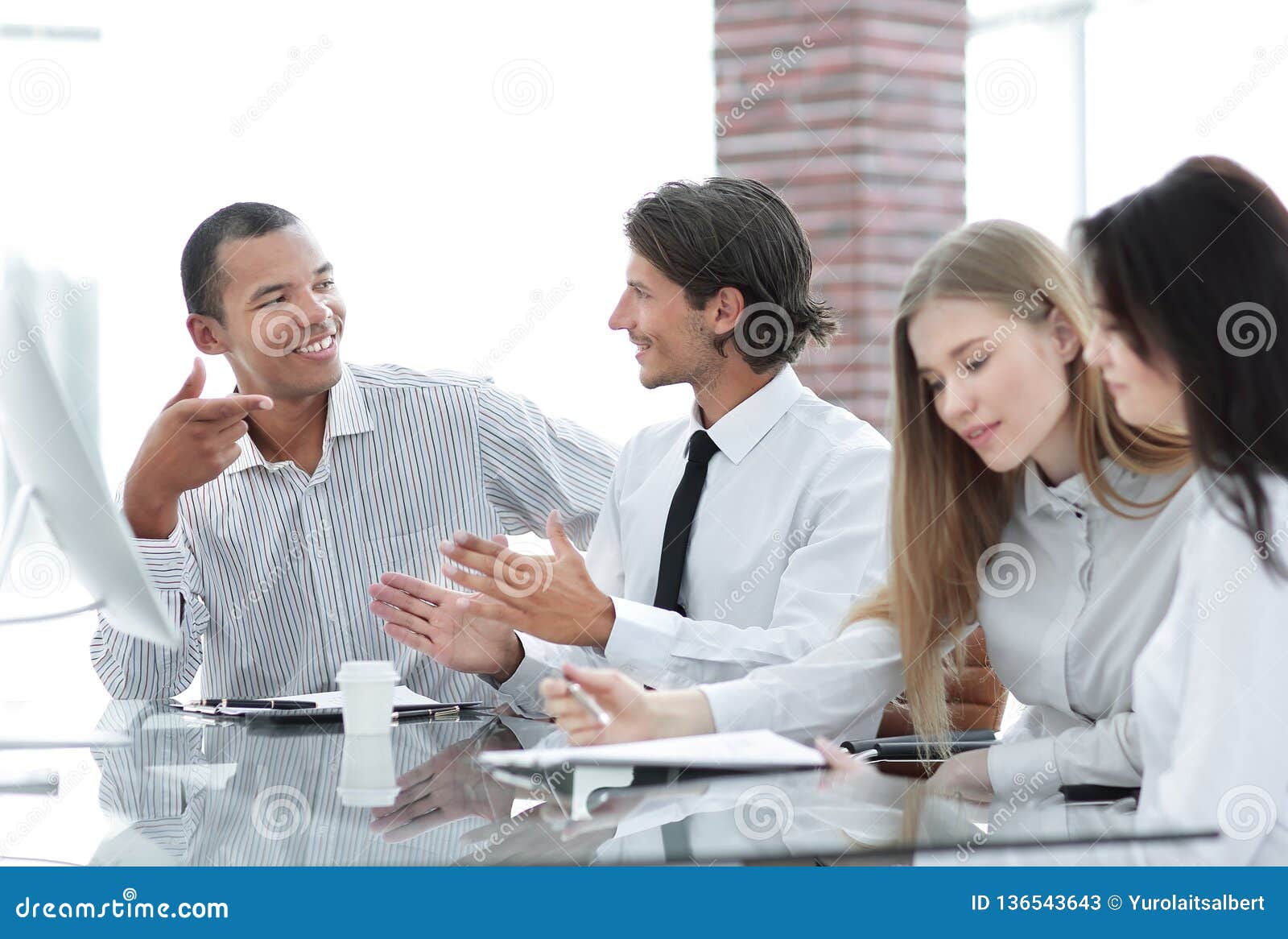 Closeup.multinational Business Team during a Meeting. Concept of ...