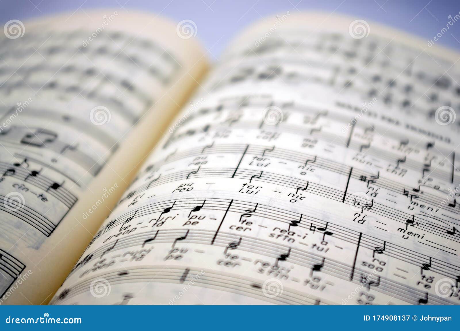Closeup of musical notes stock image. Image of education - 174908137