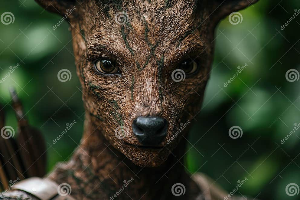 Closeup of a Mysterious Forest Creature Stock Illustration ...