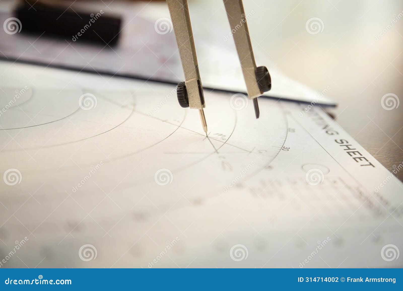 Closeup of a Navigator S Radar Plotting Chart with a Triangle and ...